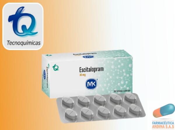 ESCITALOPRAN 20 MG CAJA X 30 TAB MK
