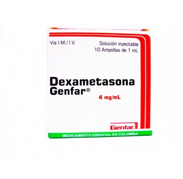 DEXAMETASONA 4 MG/ML AMP X 10 UNI GENFAR