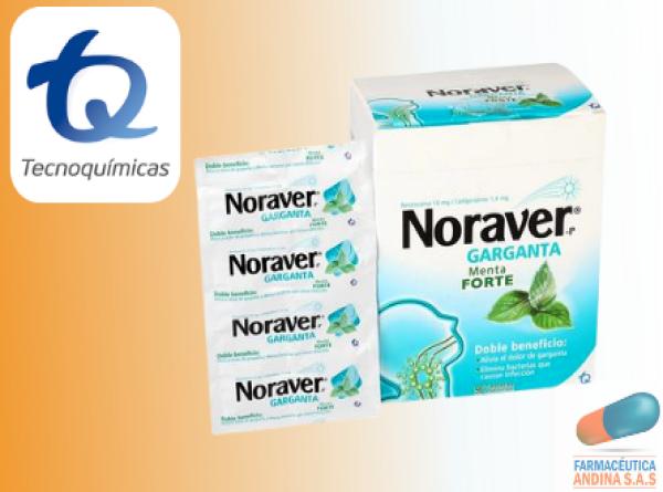NORAVER GARGANTA PASTIL MENTA FORTE X 6 UNI