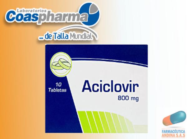 ACICLOVIR 800 MG CAJA X 10 TABS