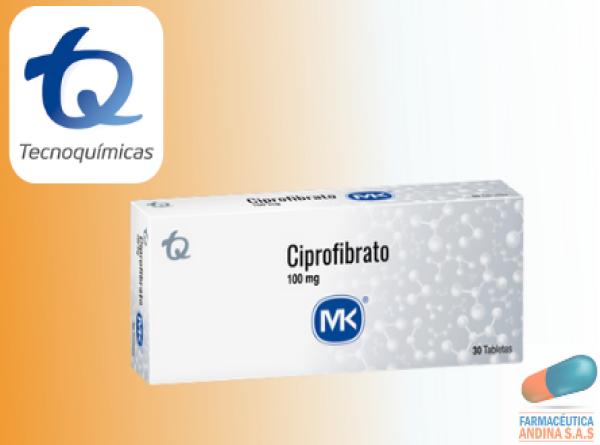 CIPROFIBRATO 100 MG CAJA X 30 TAB MK