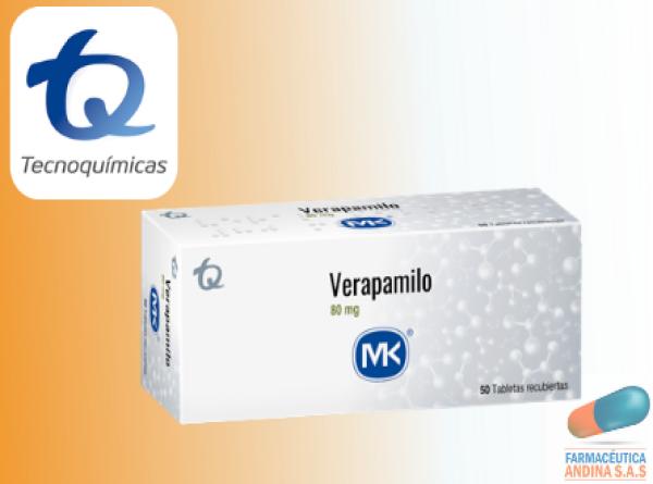VERAPAMILO 80 MG CAJA x 50 TAB MK