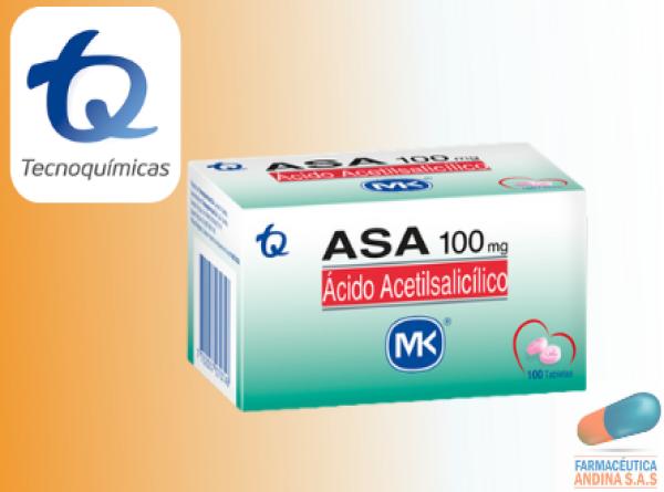 ACIDO ACETIL SALICI X 100 TAB ASA MK