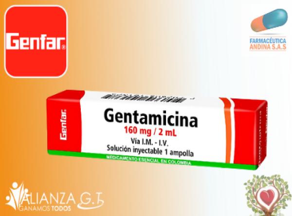 GENTAMICINA 160 MG CAJA x 1 AMP GENFAR